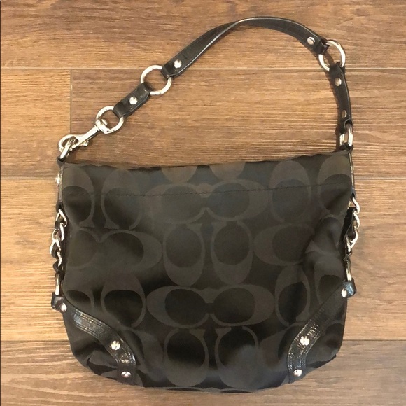 Coach | Bags | Coach Nof76f15250 Black Signature Shoulder Bag | Poshmark